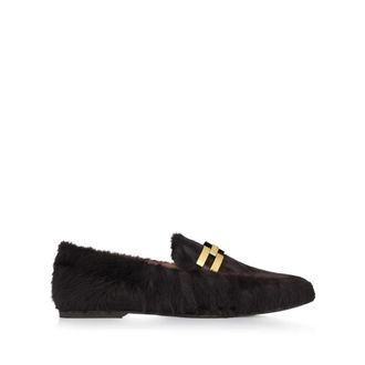 Aquazzura Kuschelige Mokassins aus Espresso-braunem Leder - - Shoes - Damen - Schwarzk - 38 1/2 EU