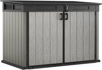Dmora Armoire dExt&eacute;rieur Leduc, Mobilier de Jardin &Eacute;tanche, Ouverture Battante, 109.3x190.5x132.5h cm Gris
