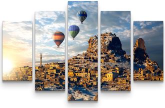 Paul Sinus Art Leinwandbilder | Bilder Leinwand 160x100cm bunte Heißluftballons über Kappadokien