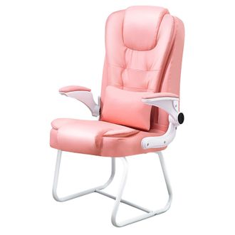 Generic Moderner, ergonomischer Gaming-Stuhl mit PU-Lederbezug, bequemer Computerstuhl f&uuml;r Homeoffice, robuster Konferenzstuhl mit Armlehnen, ohne Rollen, ide