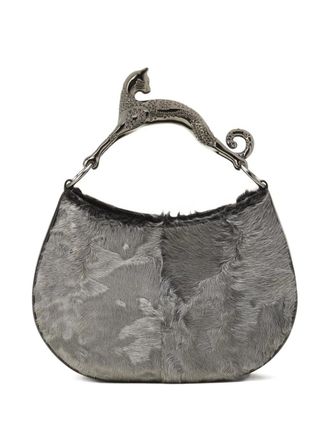 Lanvin Animal Hardware Tote Bag aus Pelz - Grau