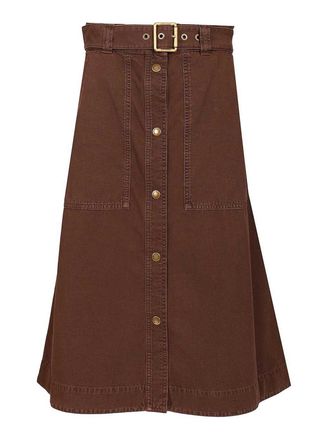 Moncler Jupe Midi - Rouge Brun