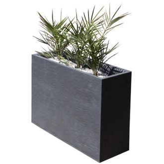 Eda plastique Bac a fleurs Muret Loft Graphit - 46 l - 78,5 x 29,5 x 60 cm - Gris anthracite