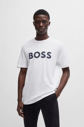Boss Orange by Hugo Boss T-Shirt BOSS ORANGE Thinking 1, Herren, Gr. 6XL, wei&szlig; (wei&szlig;100), Single Jersey, Obermaterial: 100% Baumwolle, unifarben, regular fit h&uuml;ftbedeckend, Ru
