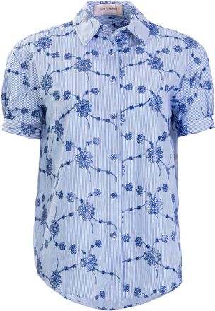 Silvia Tcherassi Ileana Bluse mit Stickerei - Blau