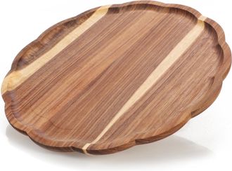 Com-Four Tablett aus Akazienholz - rundes Deko-Brett - Serviertablett für Tischdekoration - dekorative Holzablage - Servierplatte für Snacks, Käse, Wurst