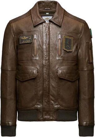 Aeronautica Homme, Vestes, Brun, Taille: M Pilot Leather Jacket