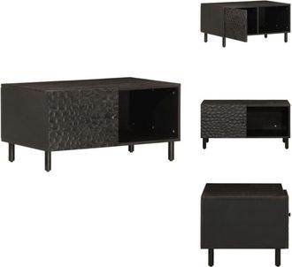 vidaXL Couchtisch Schwarz 80x50x40 cm Massivholz Mango - Couchtisch - Mangoholz - Schwarz - Wohnzimmerstil - Sideboard