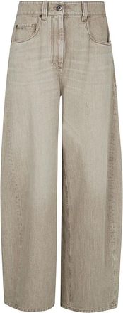 Brunello Cucinelli Femme, Jeans, Beige, Taille: 38 FR Wide Jeans
