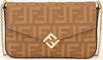 Fendi Geldb&ouml;rse Ff Diamonds Zum Umh&auml;ngen braun
