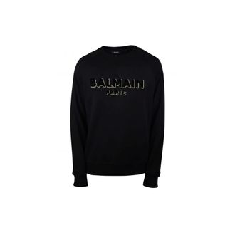 Balmain Homme, Sweatshirts et sweats &agrave; capuche, Noir, Taille: 3XL Metallic Flocked SweaT-shirt