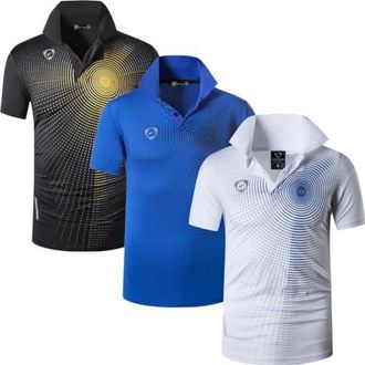 Jeansian Homme 3 Piece Melanger Pack Sport Polo T-Shirt LSL266_Black_Blue_WBlue_XL
