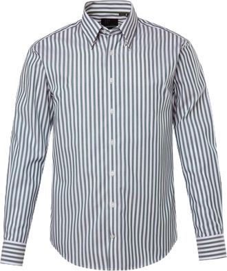 JP1880 Herren JP1880 Streifenhemd, Business, Langarm, verdeckter Buttondown-Kragen, Easy Care, Modern Fit, bis 8 XL flaschengrün 4XL 828754454-4XL