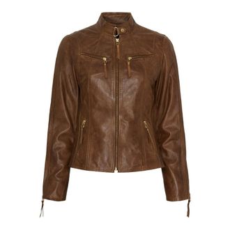 BTF-CPH Klassische Biker-Lederjacke - - Jackets - Damen - Braun - XS