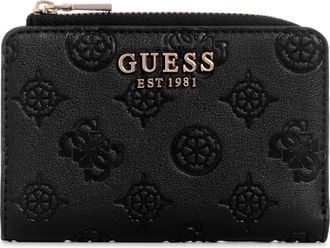 Guess Damen Phoebe Zip Around Kartenetui, Schwarzes Logo, Einheitsgr&ouml;&szlig;e