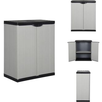 vidaXL Armoire de rangement de jardin 1 &eacute;tag&egrave;re Gris/noir 68x40x85 cm - Meuble De Jardin - Armoire De Rangement Ext&eacute;rieur - Placard De Jardin - Casier De