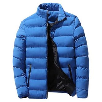 Generic Manteau dhiver en duvet l&eacute;ger et chaud pour homme - Col montant rembourr&eacute; - Pour ski, randonn&eacute;e, voyage, bleu 2, XXL