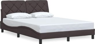 vidaXL Giroletto Senza Materasso Marrone Scuro 140x190 Cm Tessuto - Vidaxl