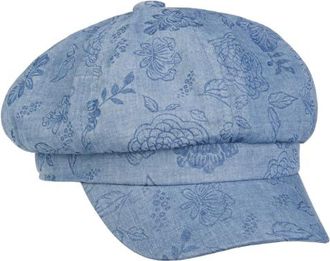 LIPODO Casquette Gavroche Mixed Flowers Femme - Newsboy avec Etiquette en Coton Visiere Printemps-ete Ete - S (55-56 cm) Denim