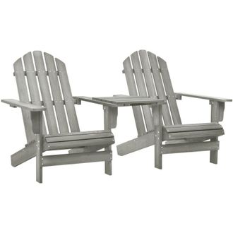 vidaXL Chaises de jardin Adirondack avec table bois de sapin gris Vidaxl