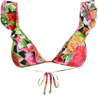 Moschino Femme, Maillots de bain, Multicolore, Taille: 38 FR Haut de bikini triangle en Lycra imprim&eacute;