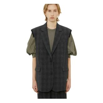 Meimeij Femme, Vestes, Gris, Taille: 46 FR Gilet Monopetto