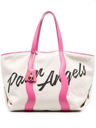 Palm Angels sac cabas en toile &agrave; logo imprim&eacute; - Tons neutres