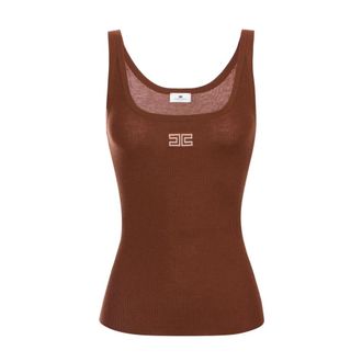 Elisabetta Franchi Rippstrick-Tanktop - - Tops - Damen - Braun - 2XL