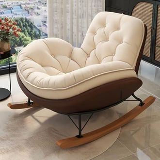 Generic Chaise à bascule surdimensionnée avec coussin confortable pour la détente intérieure et extérieure dans le porche, le jardin, la chambre ou le salon