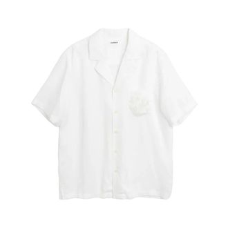 Soulland Orson Beaded Logo Shirt - Homme - Chemises - Blanc - Taille: S/M