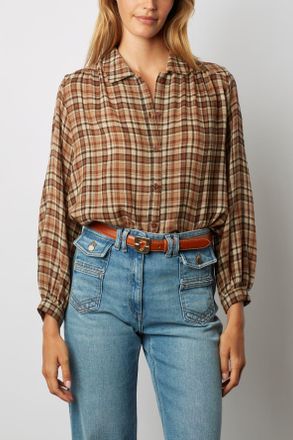 Gerard Darel Chemise &agrave; carreaux - COLOMBE - Caramel