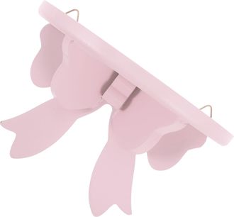 BESPORTBLE NUOBESTY Rosa Holz Schweberegal mit Schleifendekor Kleines Wandmontiertes Regal ohne Bohren Platzsparendes Kawaii Wandregal f&uuml;r Schlafzimmer und Badez