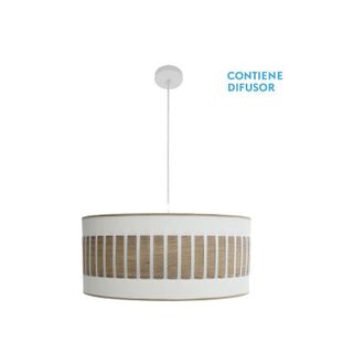 Fabrilamp Fabrilamp - ivanna lampe suspendue 3xe27 blanc/blanc/bois clair regx60x60 cm