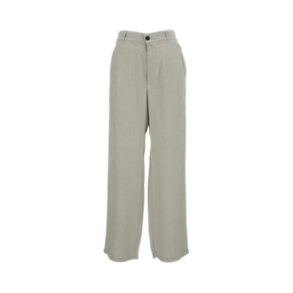 Barena Femme, Pantalons, Gris, Taille: 42 FR Herringbone Wide Pantalons