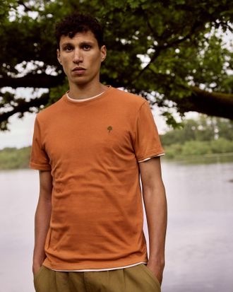 Faguo T-shirt brique clair coton recycl&eacute;