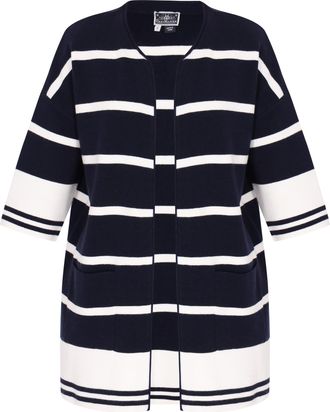 Dreimaster Dreimaster Strickjacke Frauen Marineblau, wei&szlig;e Streifen