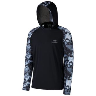 Bassdash Herren UPF 50 Sonnenschutz UV-Schutz Kapuzenpullover Funktion Hoodie Langarm Angeln Shirt Camo