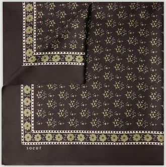 SOEUR FOULARD CLASSIQUE SOIE MARRON