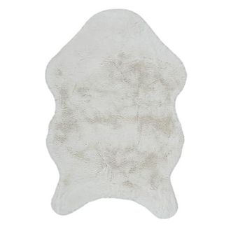 The Home Deco Factory Tapis Imitation Fourrure Poil Fin Ecru - 100% Polyester - Ultra Doux - Dimensions : 60 X 90 cm