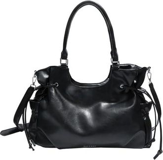 Generic Sac &agrave; provisions en PU pour trajets Couleur unie Sac &agrave; main Vintage Femme Sac de ville Slouchy Tote Bag Grand sac &agrave; bandouli&egrave;re Uni Sac &agrave; bandouli&egrave;re 