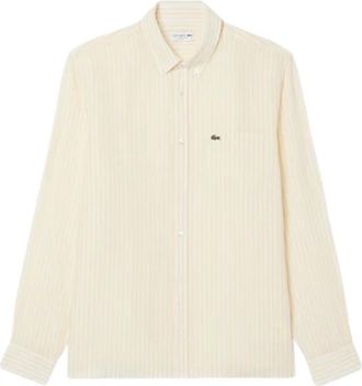 Lacoste Homme, Chemises, Beige, Taille: L Camicia Bacchette