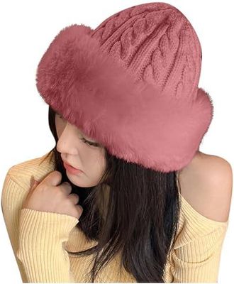 Generic Bonnet Femme Hiver Bonnet Femme Chapeau Femme Hiver Confortable Classique - Bonnet Skullie Uni Femme Hiver, &Eacute;l&eacute;gant pour Soir&eacute;e ou F&ecirc;te, Tricot Fin et