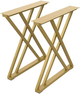Generic Heavy Duty Metall Tischbeine 2 Stück X-förmige Stahltischbeine, verbreiterte Auflagefläche, Oberflächenbehandlung, DIY Büromöbel Stützfuß Ersatz