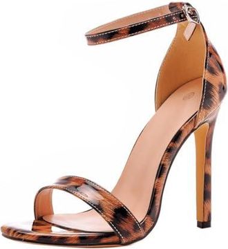 Minetom Sandales Femme Bout Ouverts Chaussures à Talon Aiguille Haut High Heels Escarpins Été Fête Soirée Mariage Bureau Sandals A Kaki 39 EU