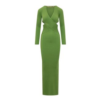 Elisabetta Franchi Roter Teppich Strickkleid mit Schmuckdetail - - Dresses - Damen - Gr&uuml;n - M