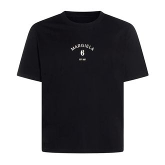 Maison Margiela Femme, Tops, Noir, Taille: 38 FR T-shirt avec Logo