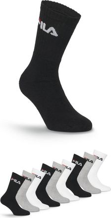 Fila Sportsocken FILA UNISEX CREW TENNIS FULL TERRY SOCKS, Damen, Gr. 35-38, bunt (grau, wei&szlig;, schwarz), Baumwollmischung, normal, Socken Sportsocken