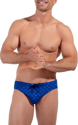 HOM Herren Badeslip blau Mit Prints