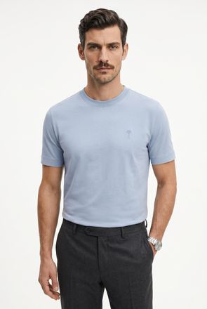 Joop T-Shirt JOOP Priamo, Herren, Gr. XXL, blau (hellblau), Single Jersey, Obermaterial: 100% Baumwolle, clean, unifarben, regular fit normal, Rundhals, ab