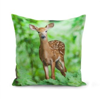 Fabulous Kissen Kissenbezug 40x40 cm Kleines Rehkitz im Wald Hirsch Bambi Wildtier Natur